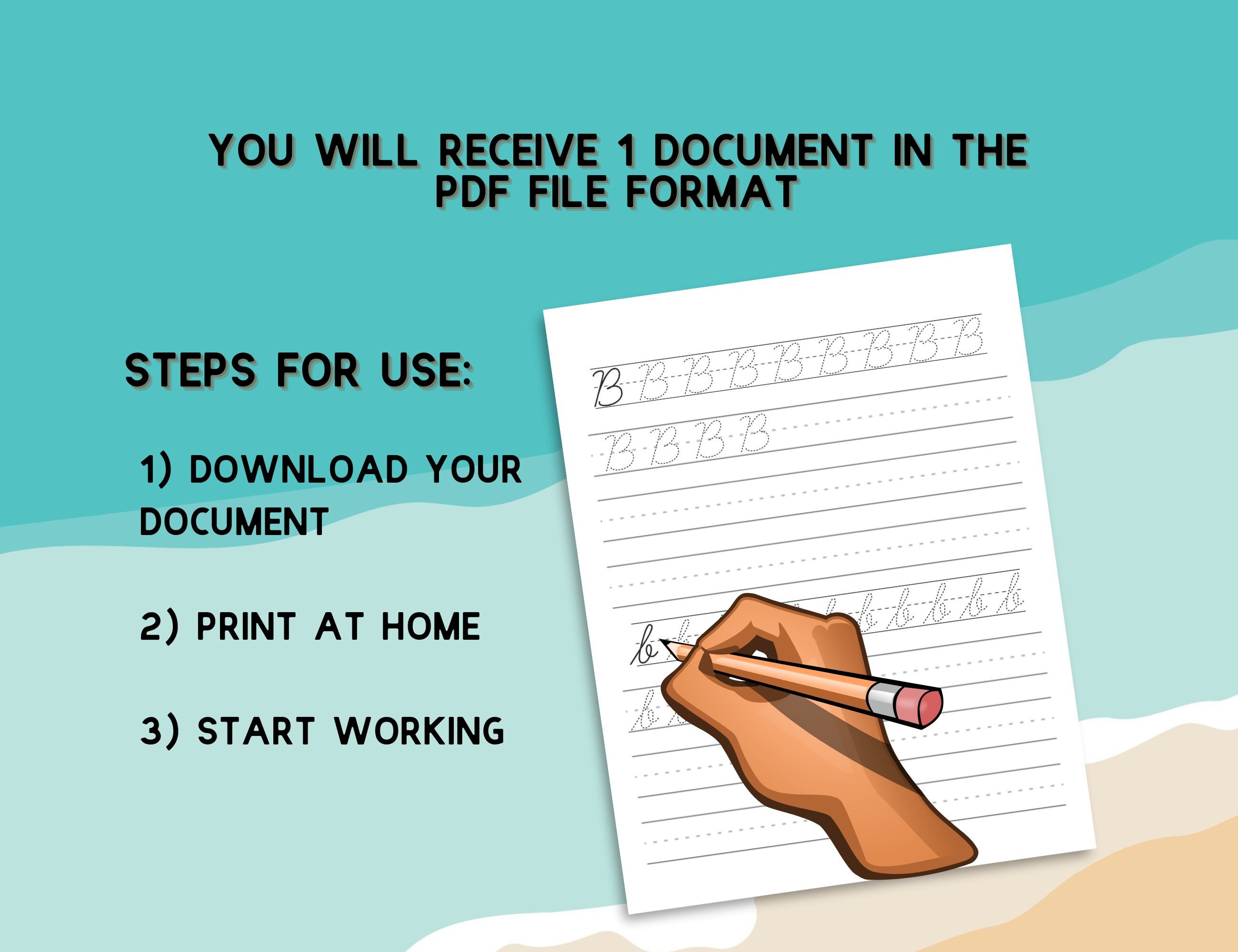 Printable Handwriting Paper Template Writing Practice Workbook With ...