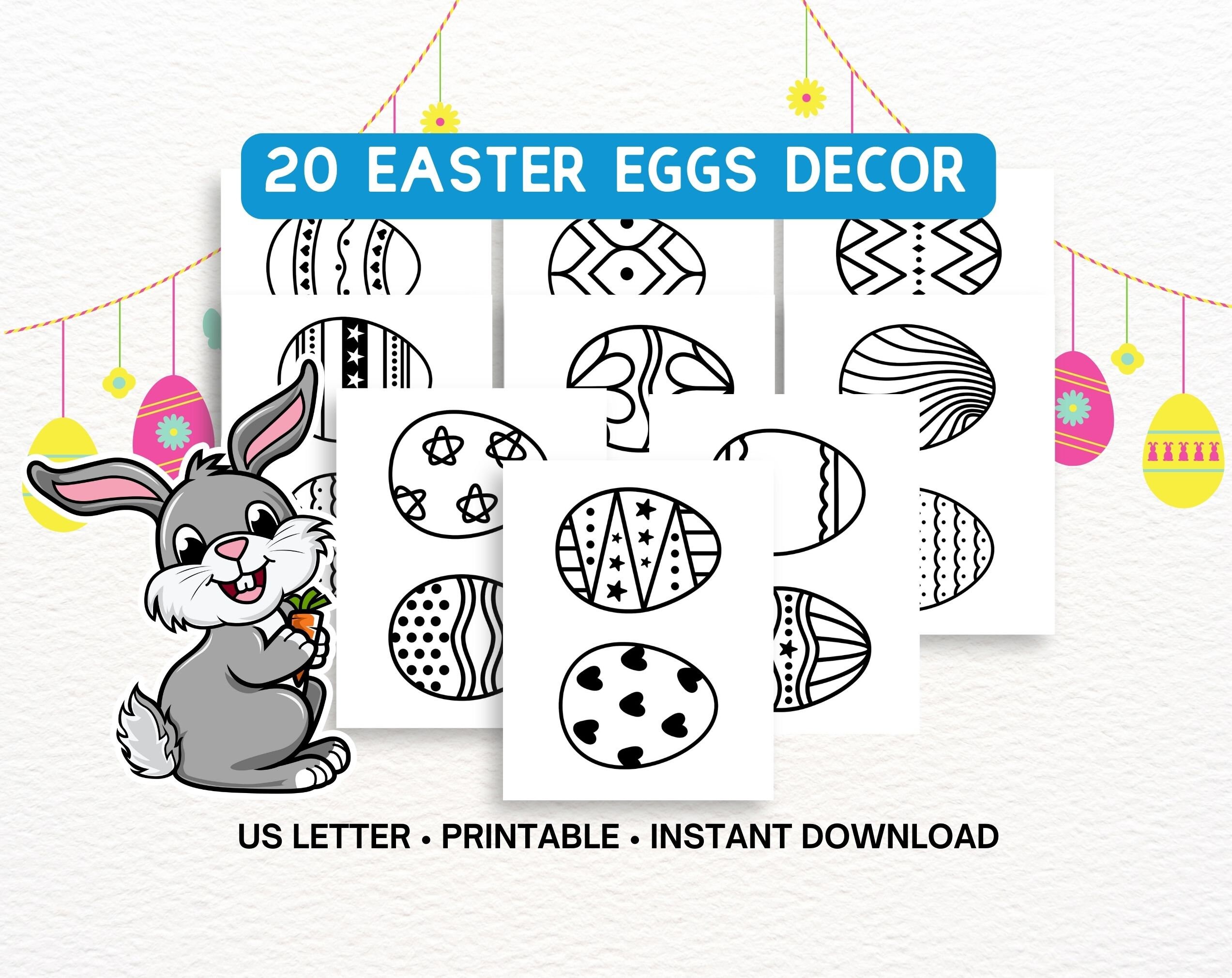 20 Easter Egg Coloring Pages for Toddlers and Preschool, Printable ...