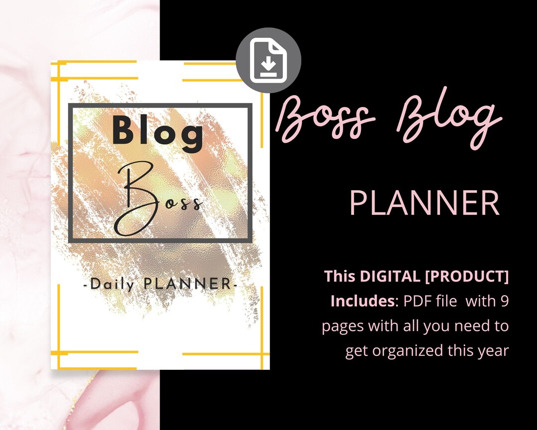 Printable Daily Planner for Bloggers, Daily Tasks, Blog Post Tracker ...
