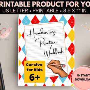 Printable Handwriting Paper Template Writing Practice Workbook - Etsy