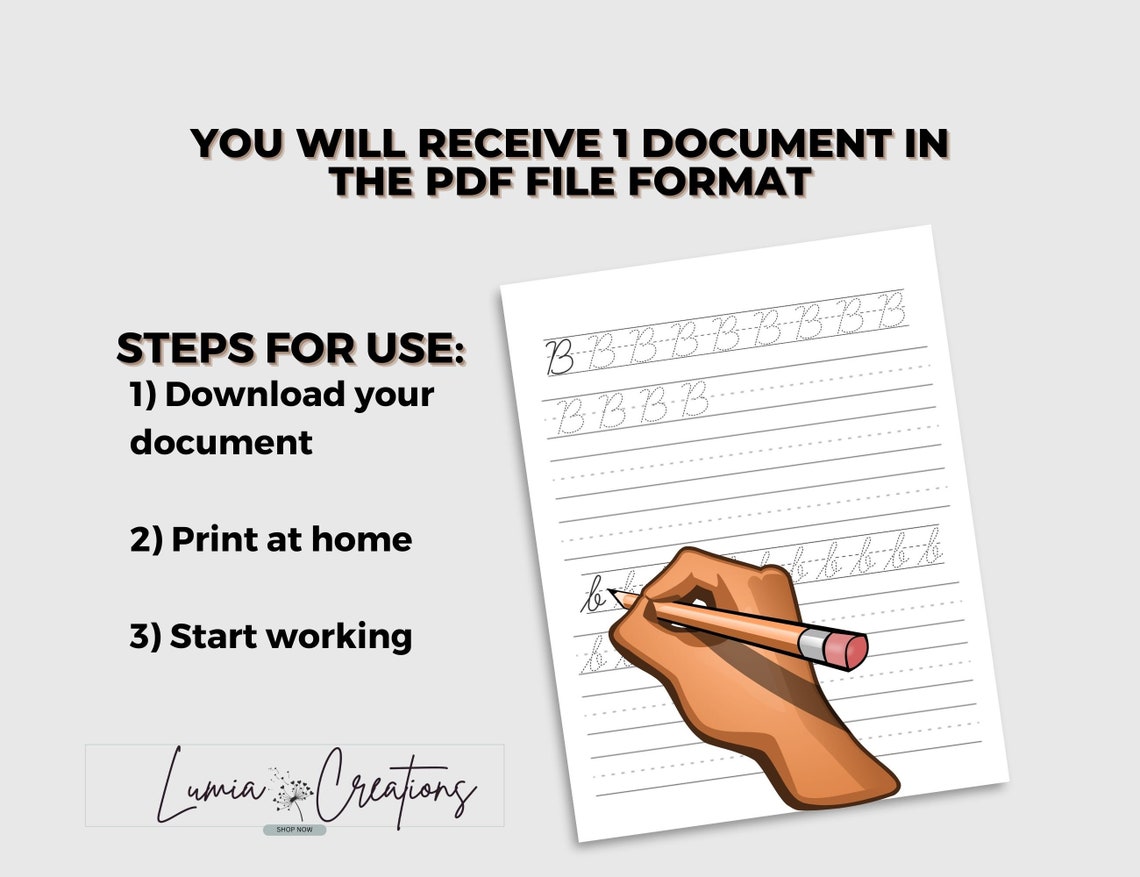 Printable Handwriting Paper Template Writing Practice Workbook - Etsy