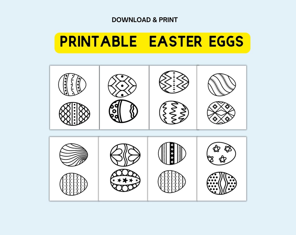 20 Easter Egg Coloring Pages for Toddlers and Preschool, Printable ...