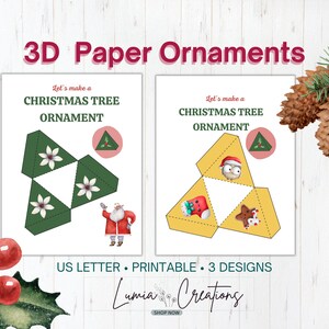 3D Christmas Tree Paper Ornament, Paper Craft, DYI Activity for Kids ...