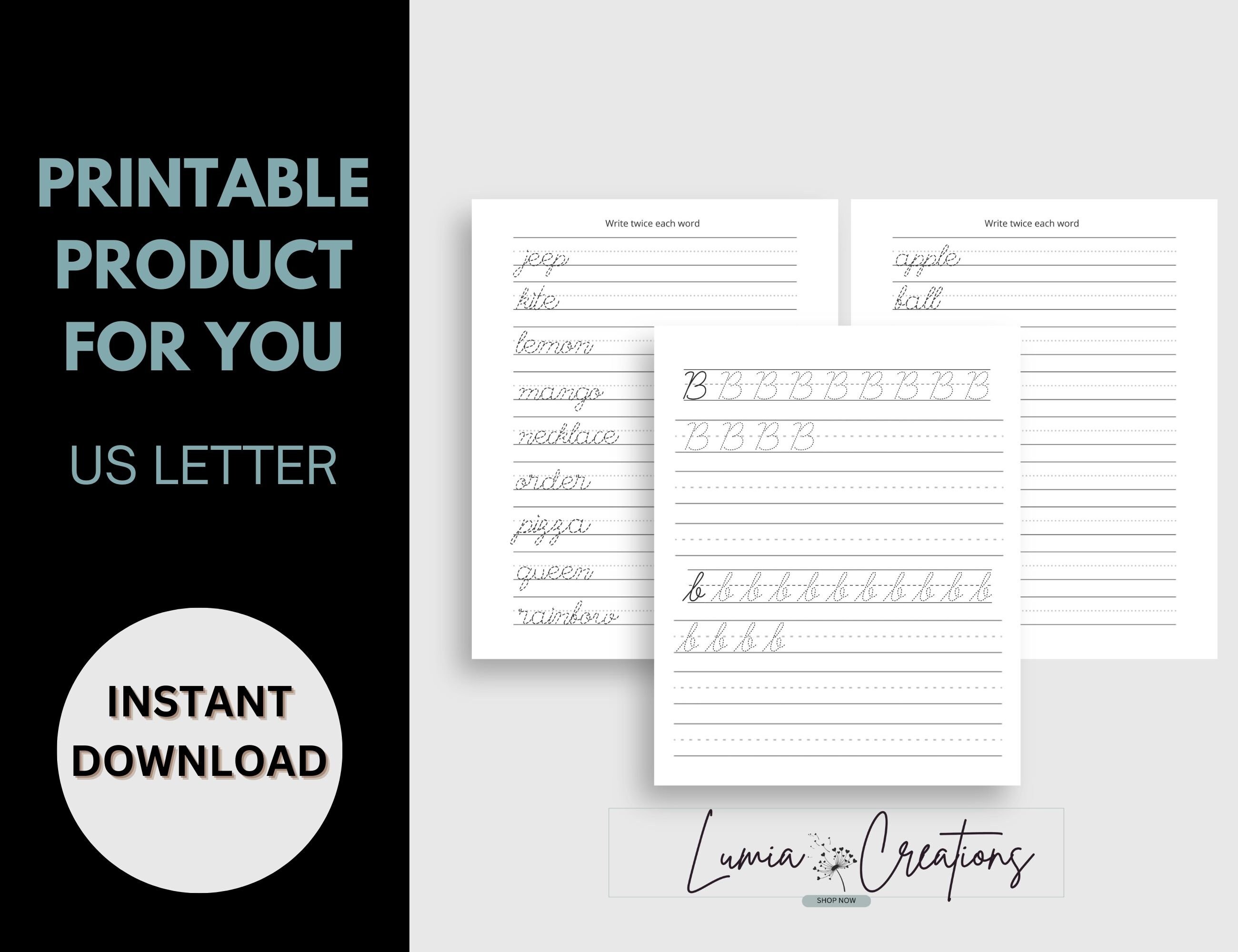 Printable Handwriting Paper Template Writing Practice Workbook - Etsy