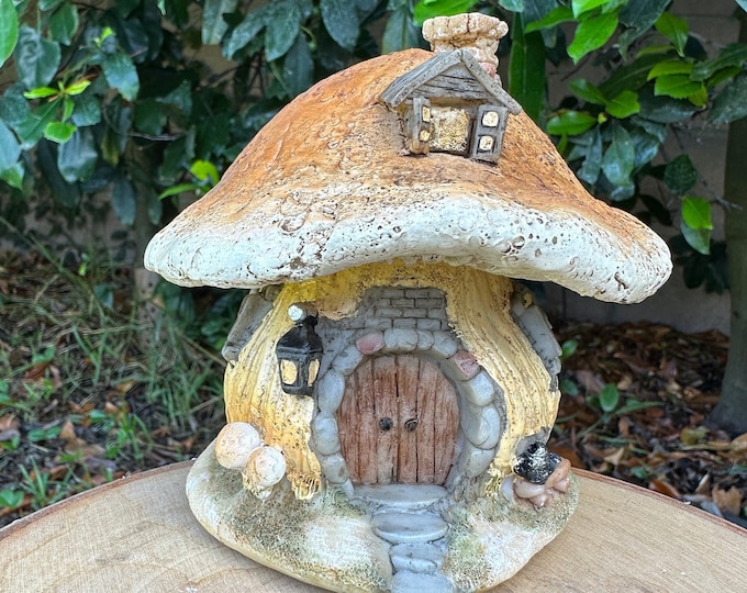 Whimsical Mushroom Fairy Cottage, Miniature Gnome Garden House, Fairy ...