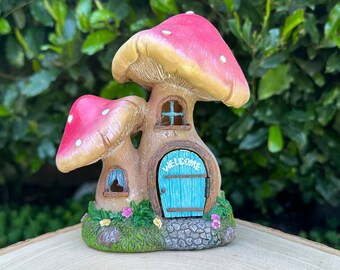 Hand Painted Miniature Beach House With Accessories, Beach Themed Fairy ...