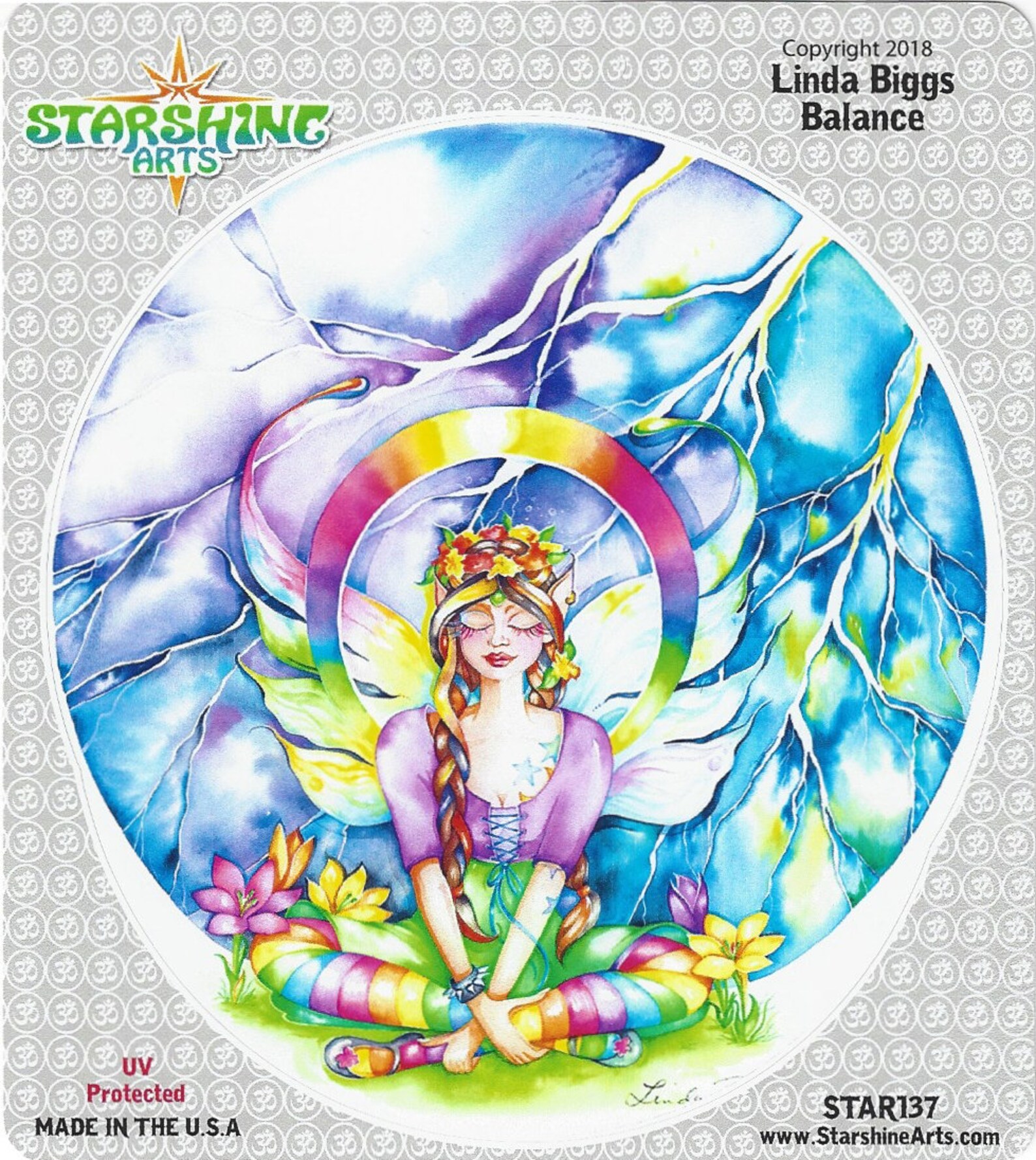 Colorful Linda Biggs balance 4 X 5 Circular Fairy Sticker, Yoga and ...