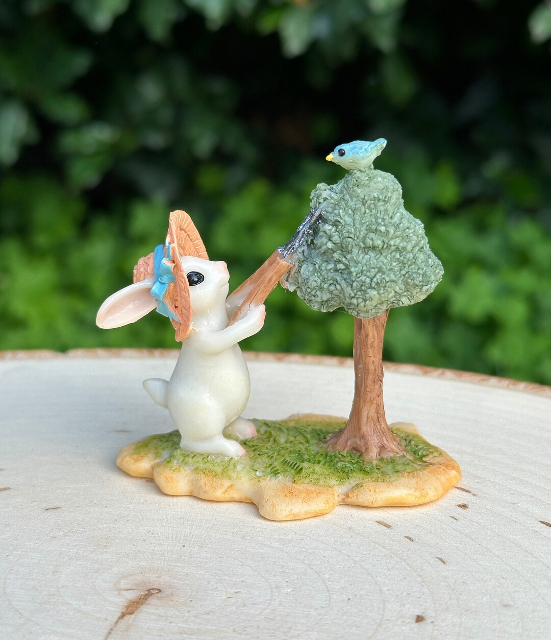 Miniature White Gardening Bunny Pruning Tree, Fairy Garden Rabbit ...