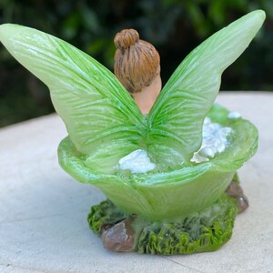 Miniature Fairy Bathing in a Bubble Bath, Whimsical Fairy Garden ...