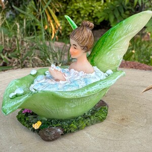 Miniature Fairy Bathing in a Bubble Bath, Whimsical Fairy Garden ...