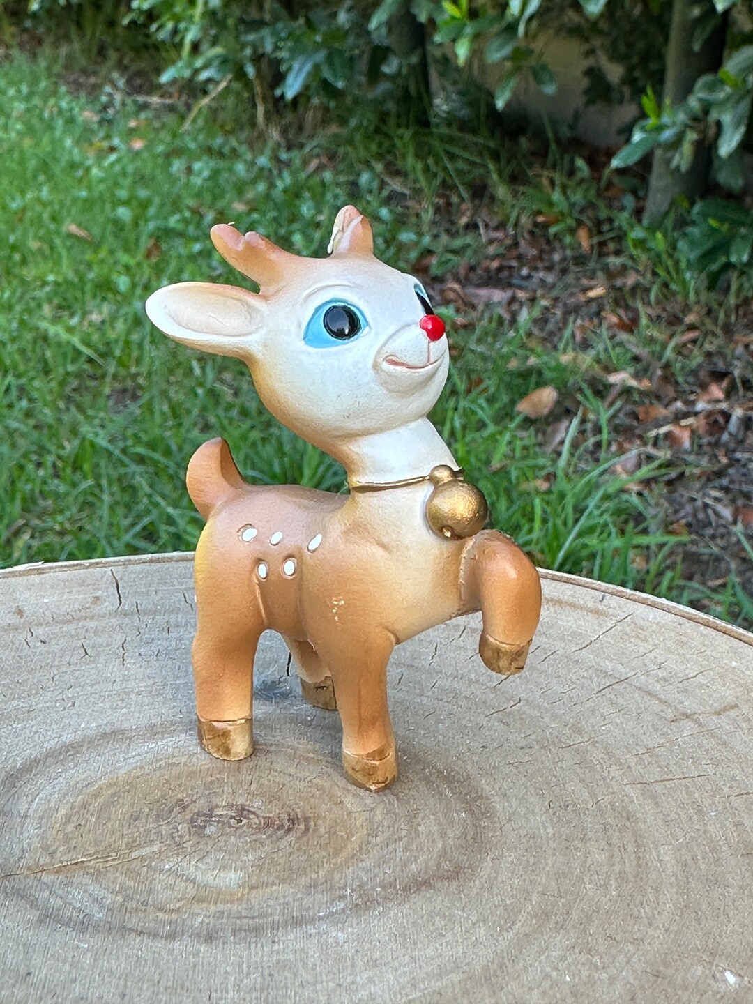 Mini Red Nosed Reindeer, Christmas Village Accessories, Miniature ...