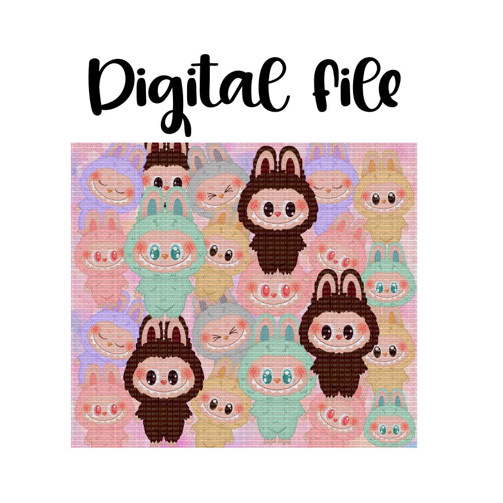 20oz LABUBU Tumbler Wrap, Sublimation PNG, Tumbler PNG Digital Download ...