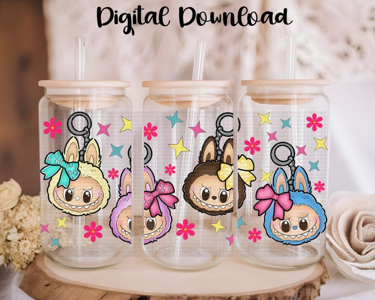 Bubu Monsters Trinkets I PNG, Digital Download, 16oz Libbey Glass Can ...