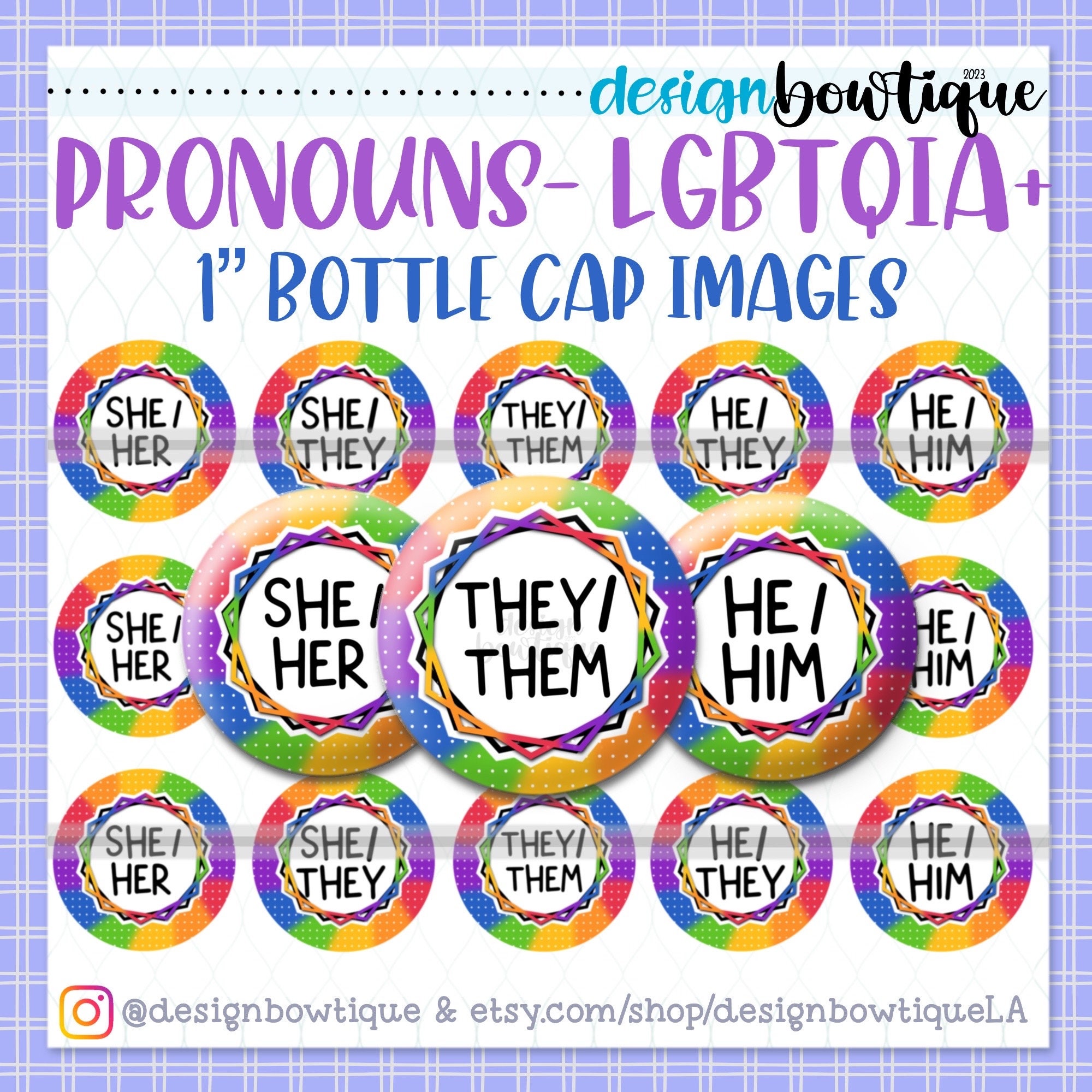 Pronouns Rainbow LGBTQIA INSTANT DOWNLOAD 1 Bottle - Etsy