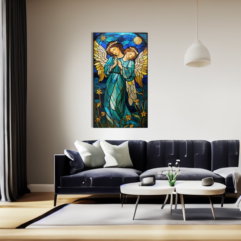 Double Headed Angel Stained Glass Effect Acrylic Wall Decor - Etsy