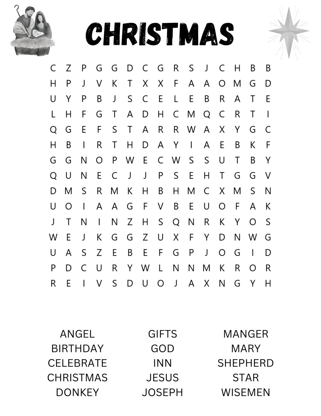 Buy Printable Christmas Word Search Online In India Etsy