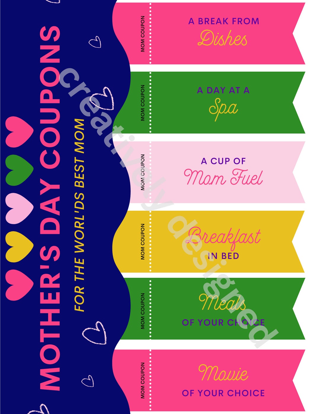 Mothers Day Gifts,printable Mother's Day Coupons,coupons,mother's Day ...