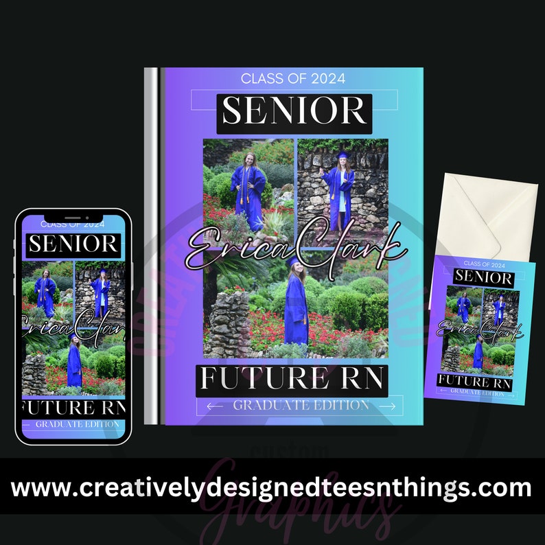 5 Classic Graduation Magazine Covers,grad Invitation, Grad Announcement ...