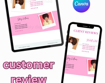 Customer Review Template, Client Testimonial, Editable Canva Templates ...
