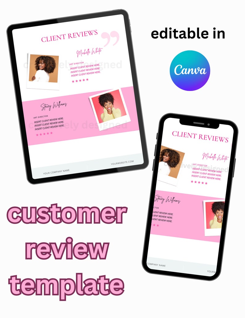 Customer Review Template, Client Testimonial, Editable Canva Templates ...