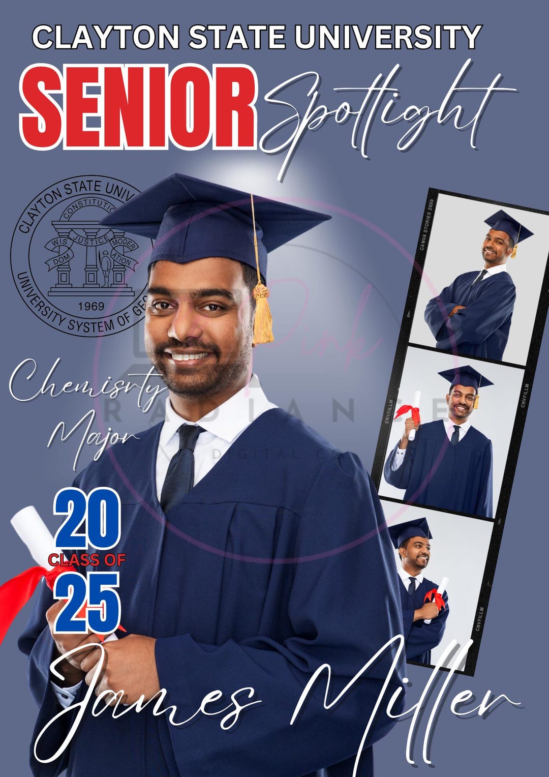 5 Classic Graduation Magazine Covers,grad Invitation, Grad Announcement ...