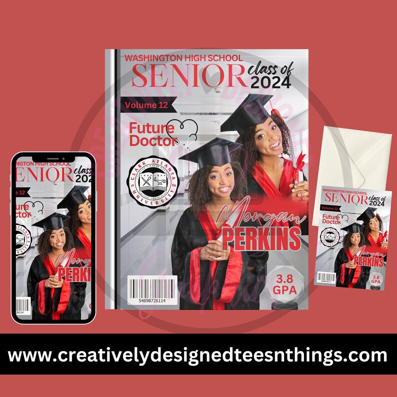 5 Classic Graduation Magazine Covers,grad Invitation, Grad Announcement ...