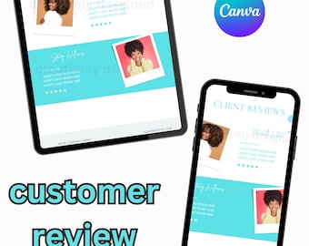 Customer Review Template, Client Testimonial, Editable Canva Templates ...