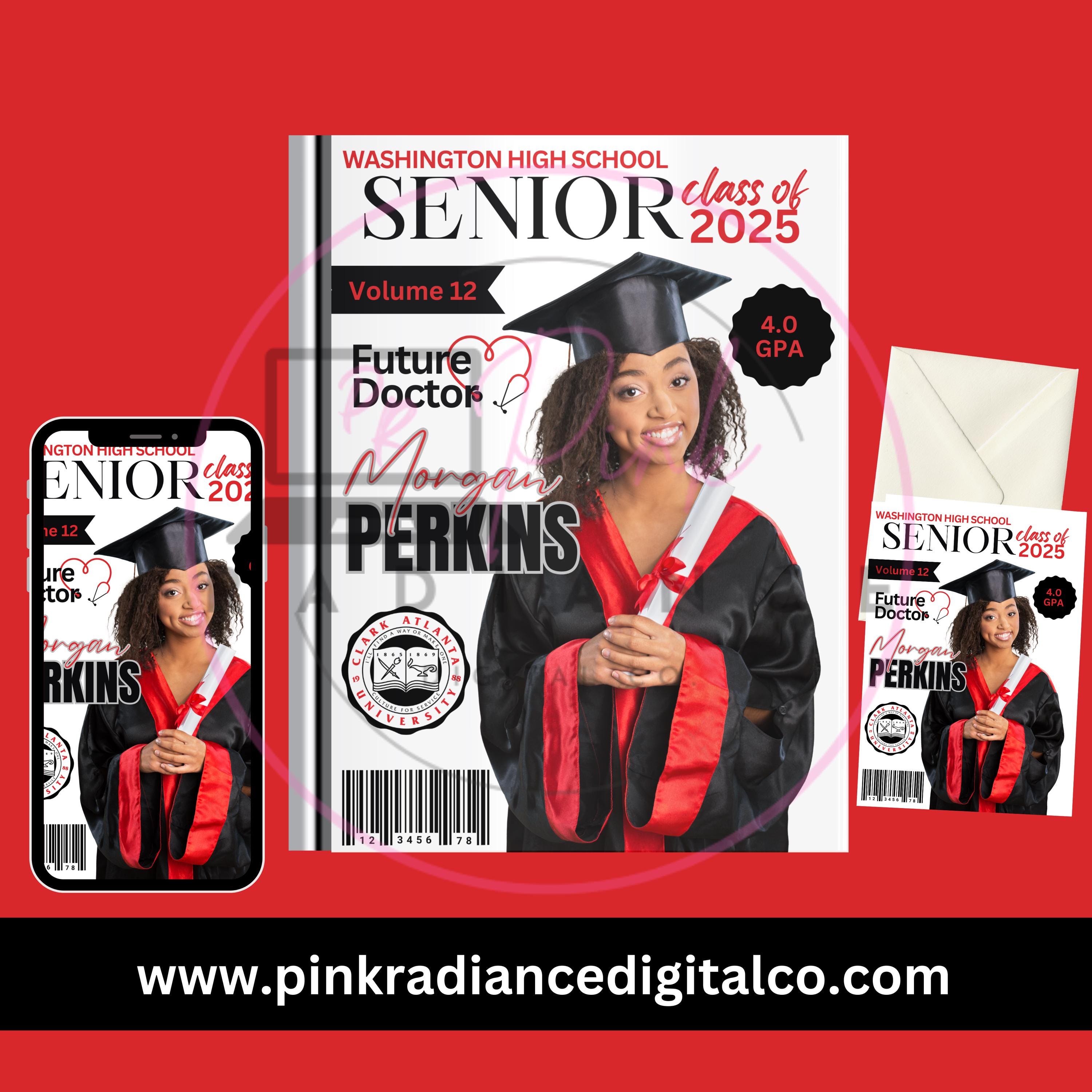 5 Classic Graduation Magazine Covers,grad Invitation, Grad Announcement ...
