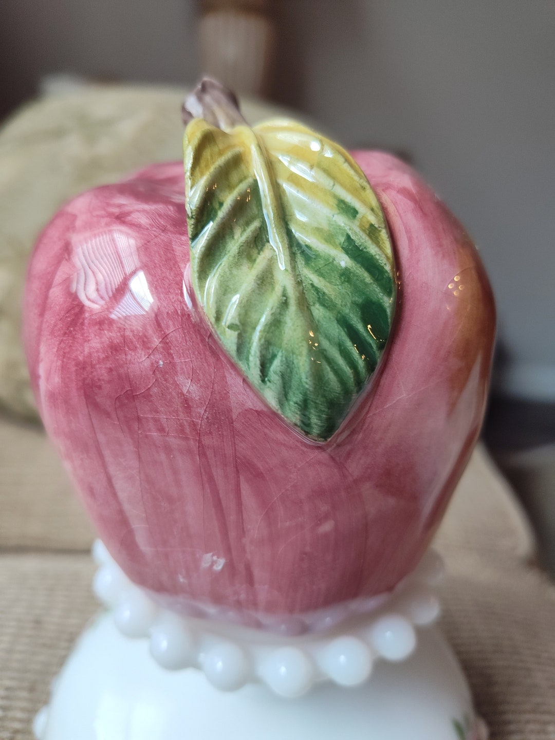 Farmhouse Hand Painted Vintage Ceramic Apple Sculpture - Etsy