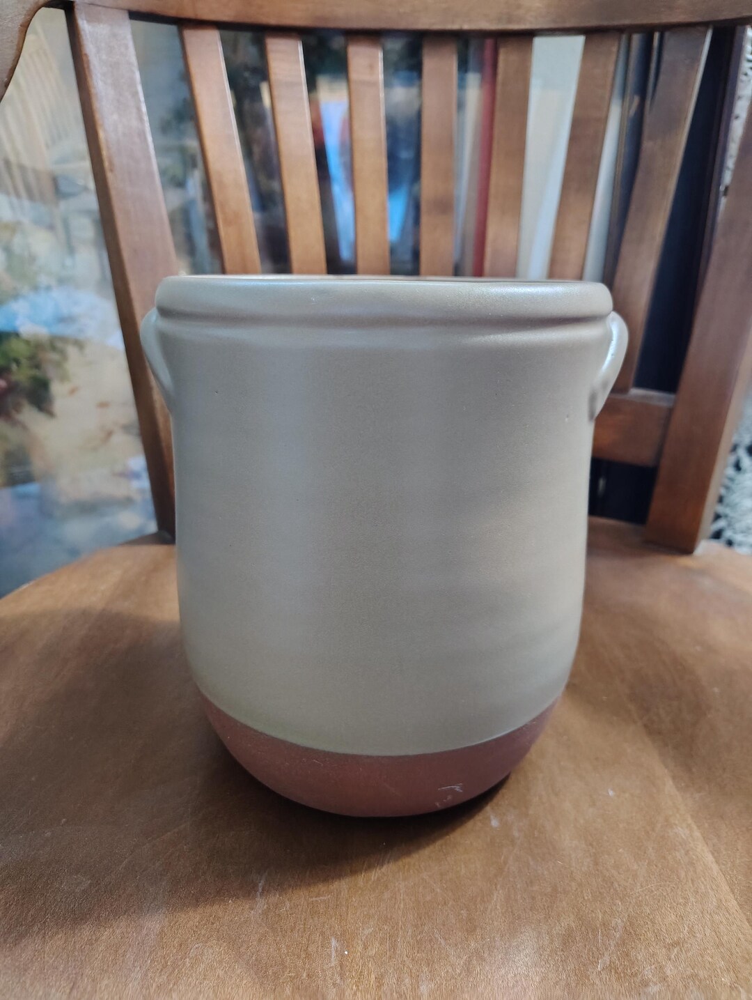 Stoneware Pottery White/gray Heavy Jar - Etsy