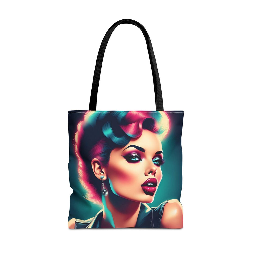 Punk Rock Pinups Rule Tote Bag: Series 15, Punk Retro Homage, Punk Rock ...