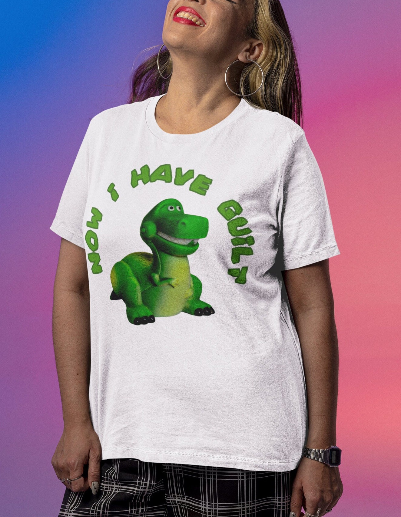 Now I Have Guilt Shirt, Toy Story Homage, Rex-like Dinosaur Shirt ...