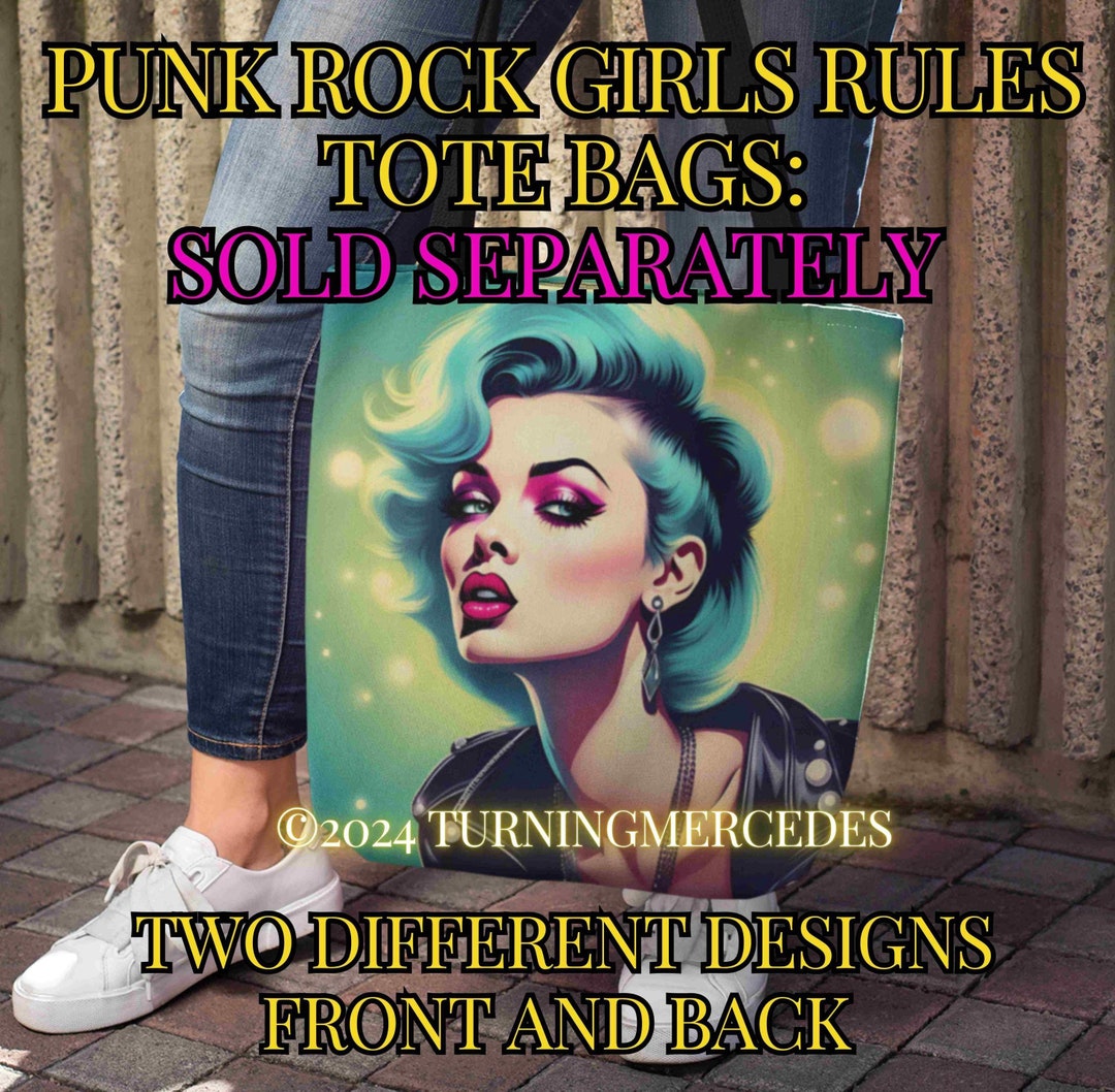 Punk Rock Pinups Rule Tote Bag: Part I, Punk Retro Homage, Punk Rock ...