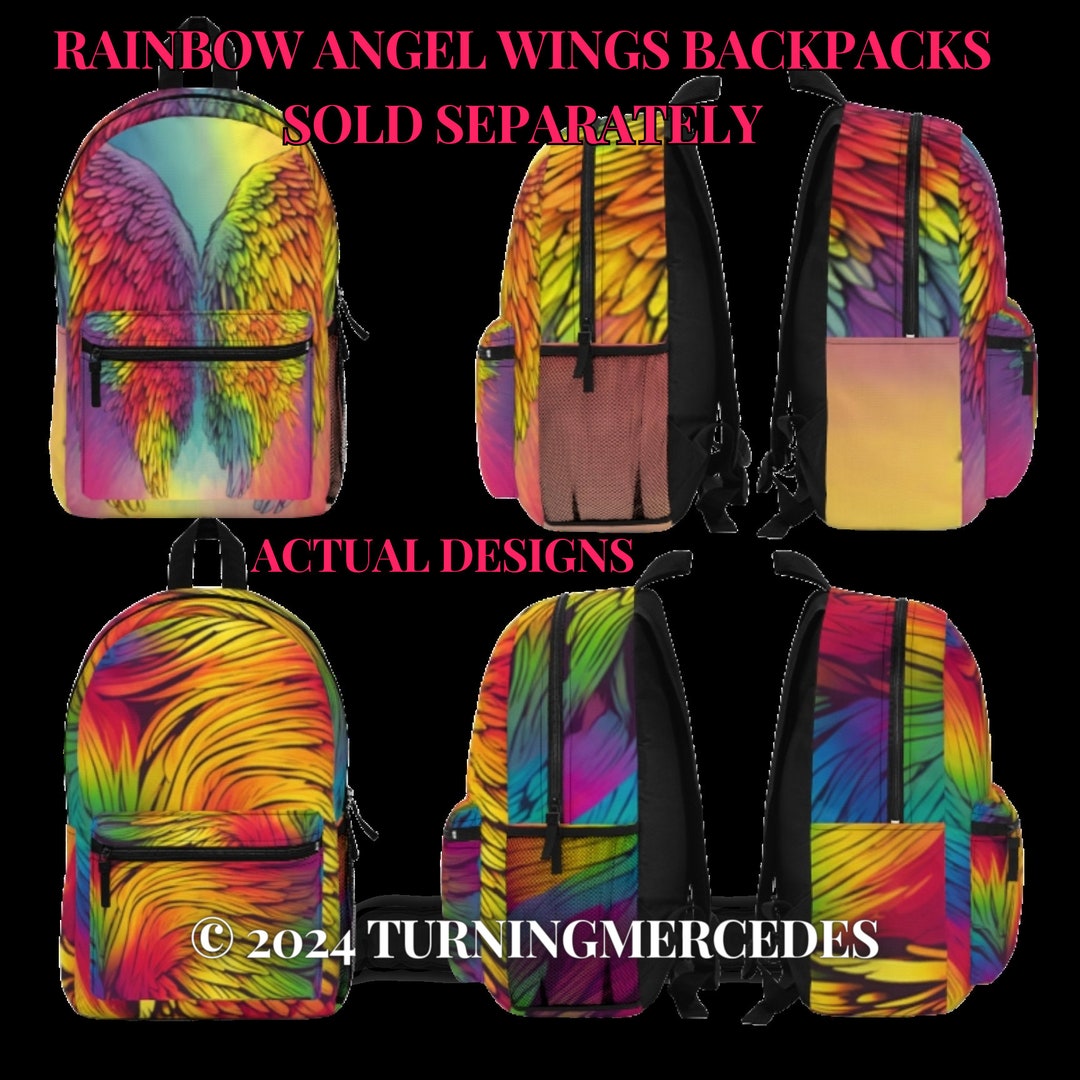 The Arc of Expression Backpack, Pop Art Rainbow Angel Wings, Pride ...