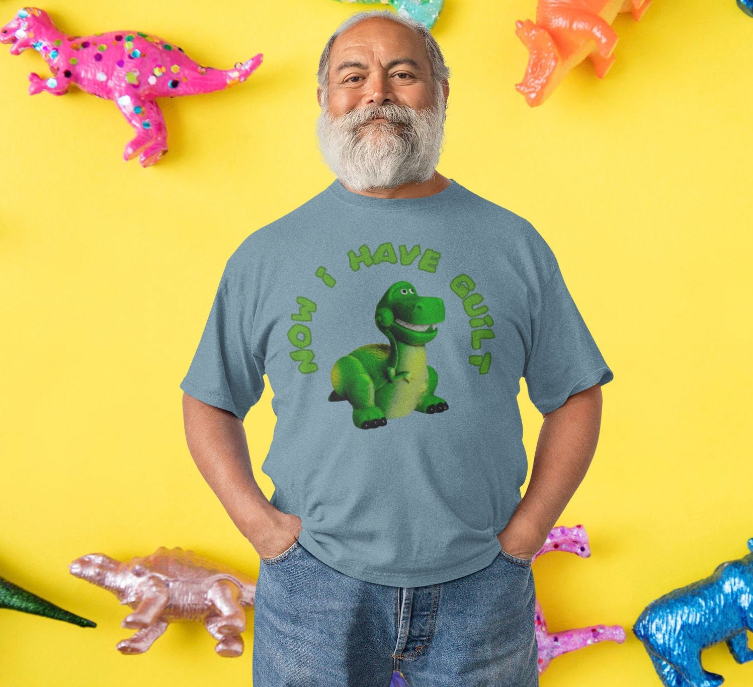 Now I Have Guilt Shirt, Toy Story Homage, Rex-like Dinosaur Shirt ...