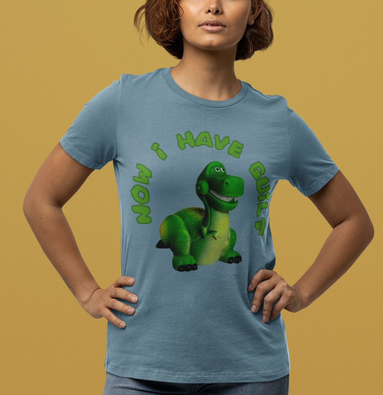 Now I Have Guilt Shirt, Toy Story Homage, Rex-like Dinosaur Shirt ...