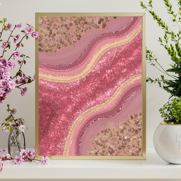 Orange Geode Art Print - Etsy