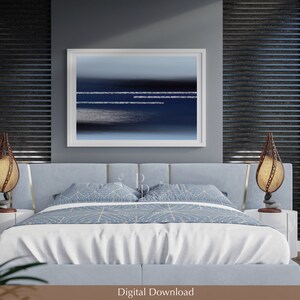 Navy Blue and Silver Abstract, Printable Wall Art, Elegant Wall Decor ...