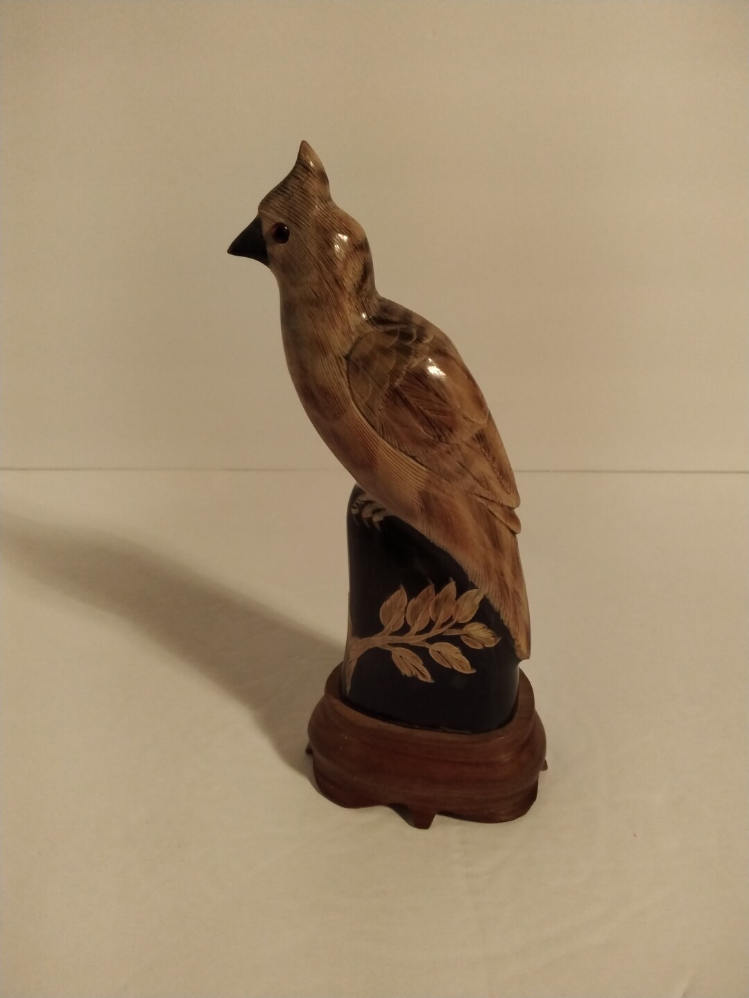 Hand Carved Horn Parrot Figure - Etsy