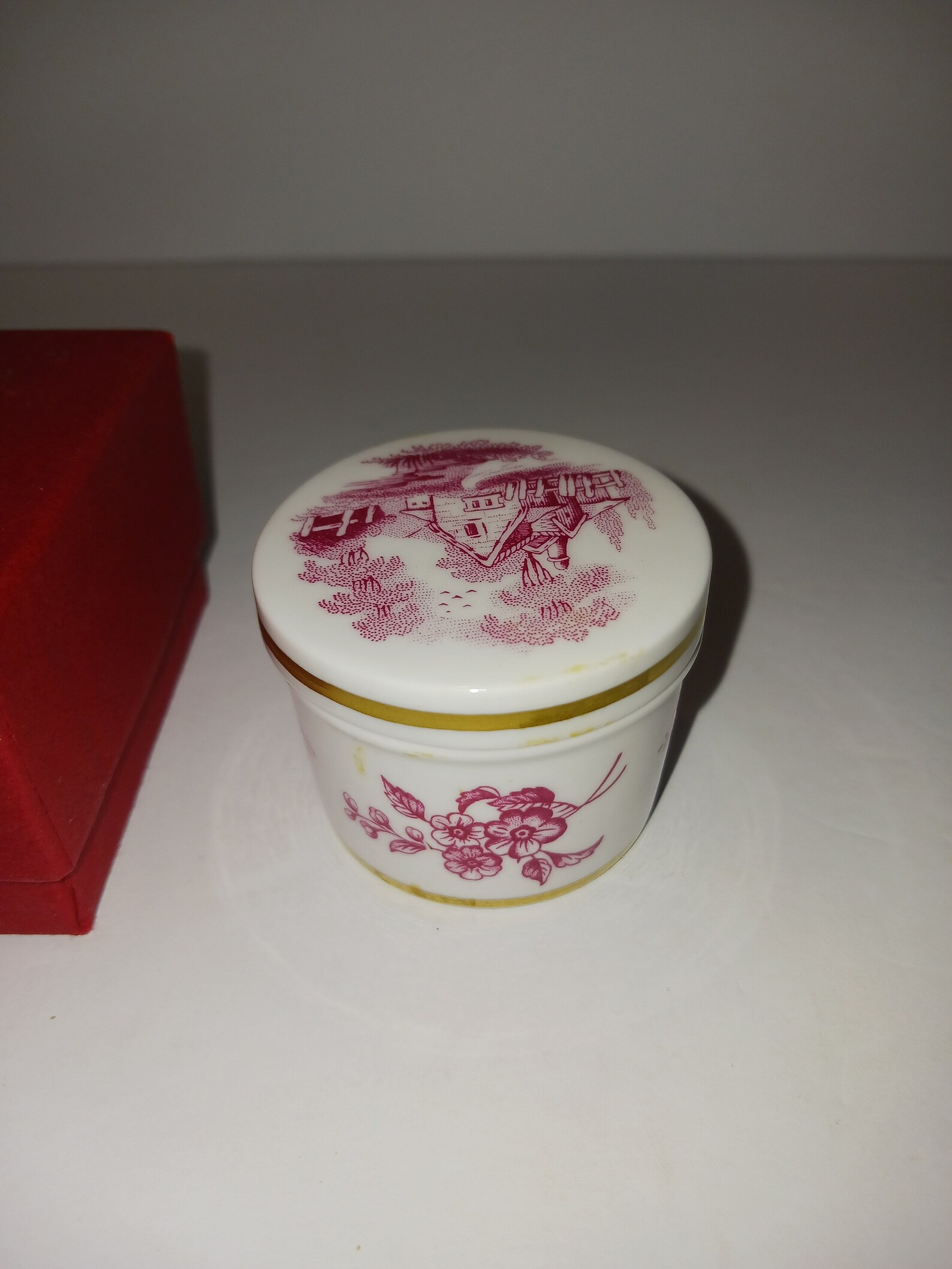 Spode Fine Bone China Pink Landscape Trinket Box - Etsy