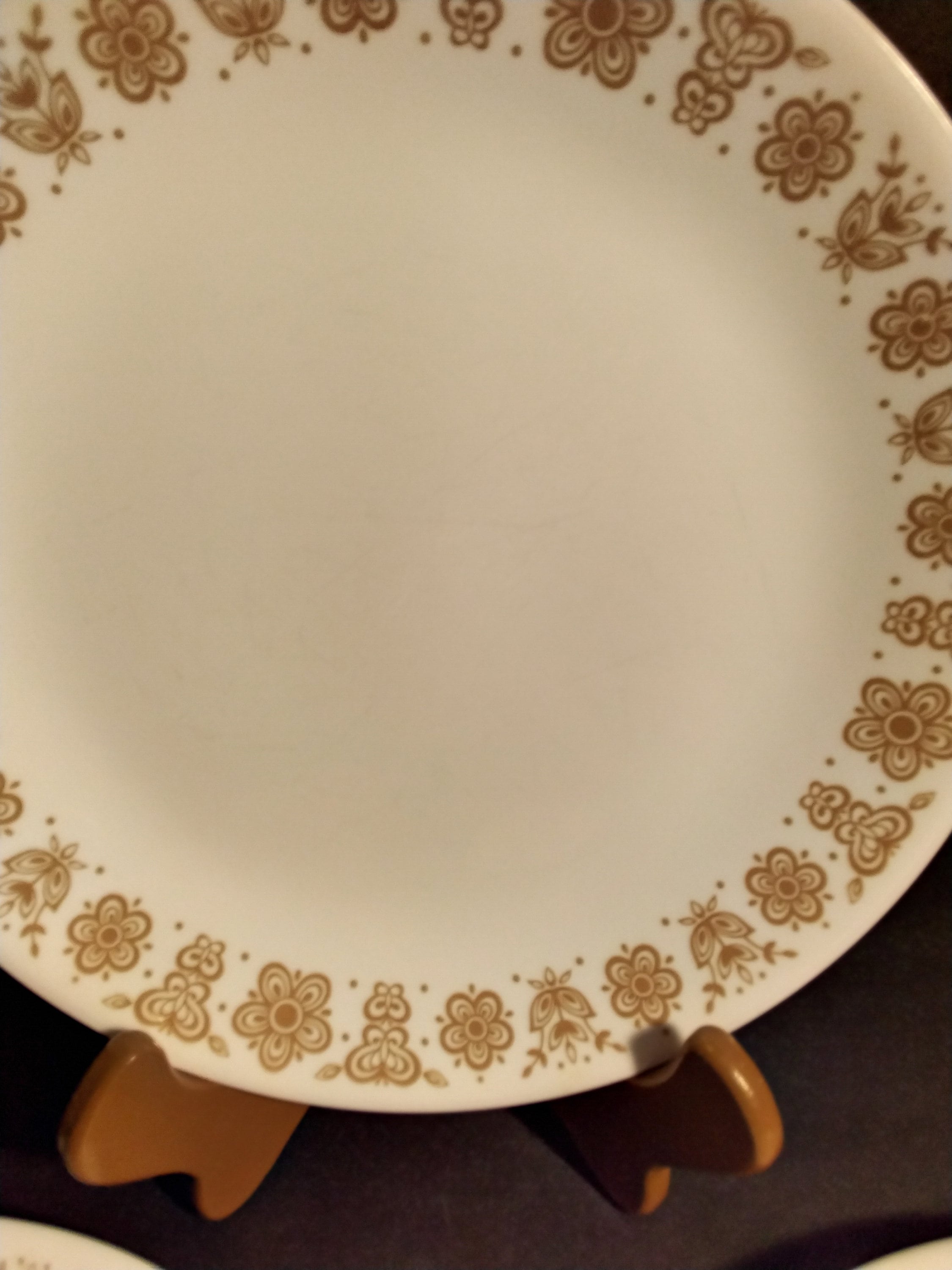 Corelle by Corning Gold Butterfly 3pc Dinner Plate harvest Gold Daisy ...