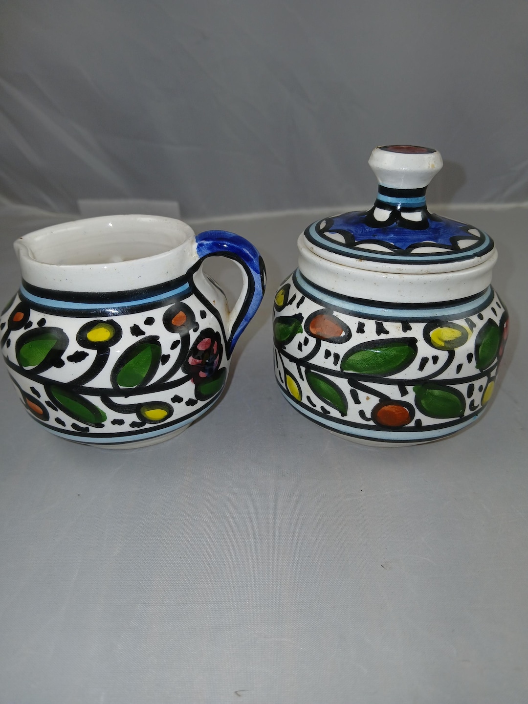 Ceramic Hand Painted Palestinian Design Sugar and Creamer Set - Etsy