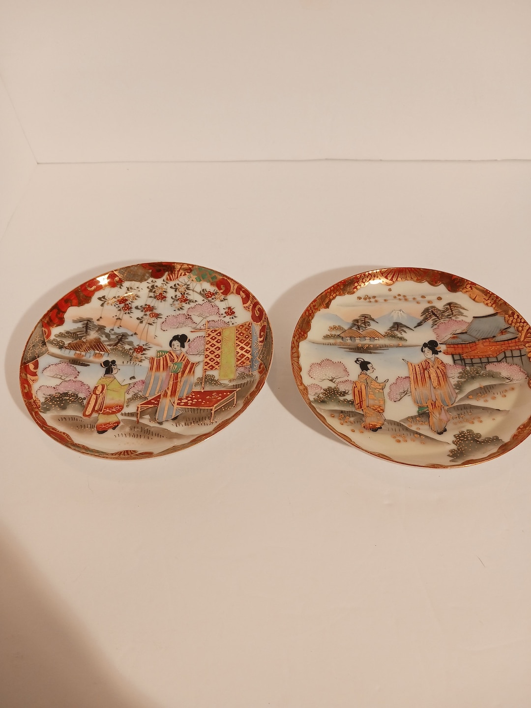 Antique Kutani Japanese Porcelain Small Side Plate -- 2pcs -- Marked ...