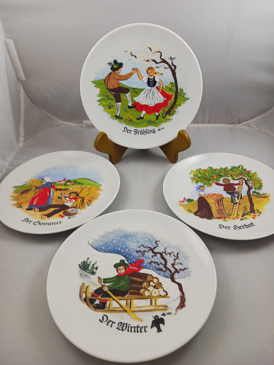 1980's German Collectors Plates -- 4 Seasons - Etsy