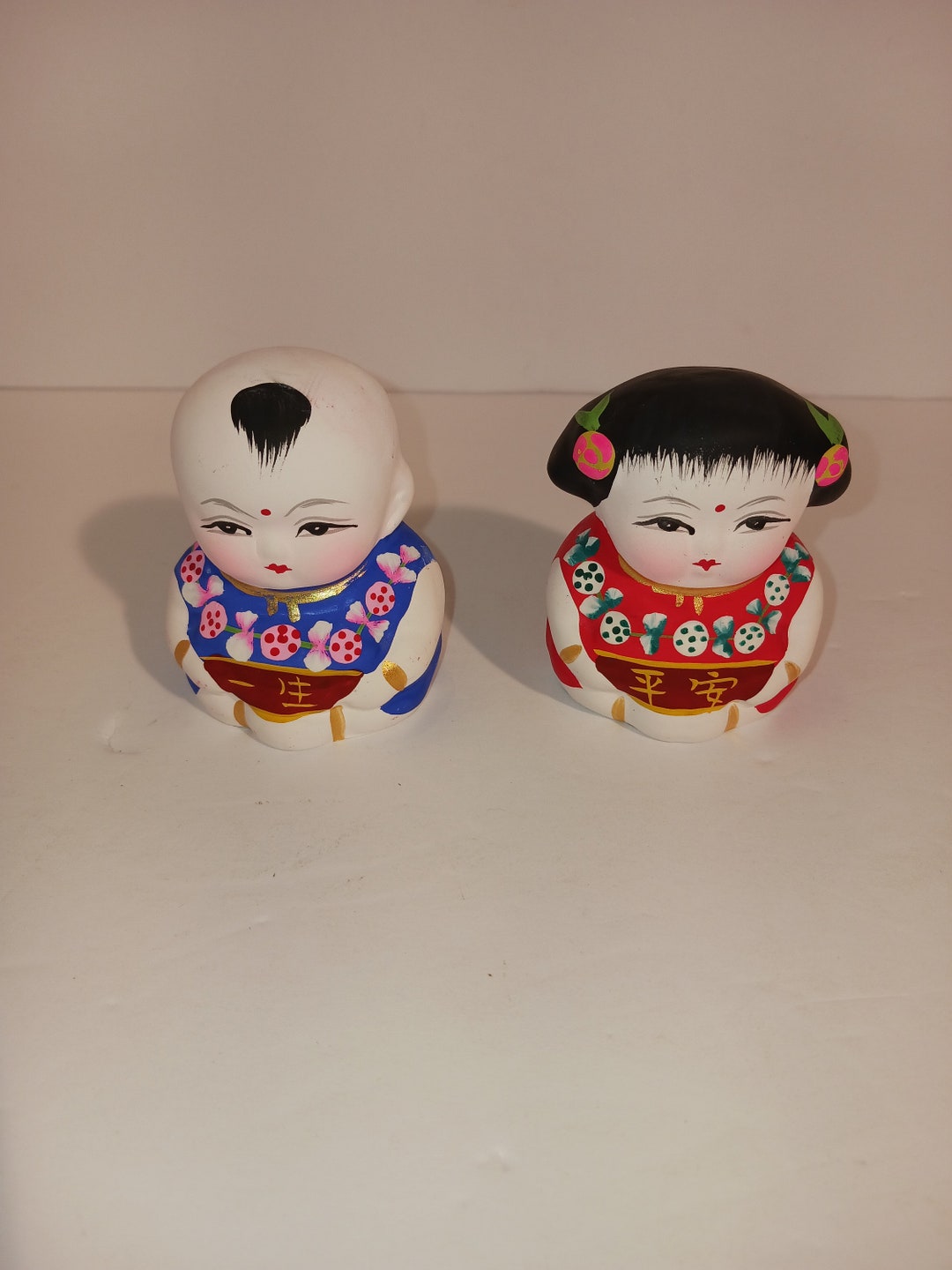 Hui Shan Mountain Clay Statues -- Boy and Girl - Etsy