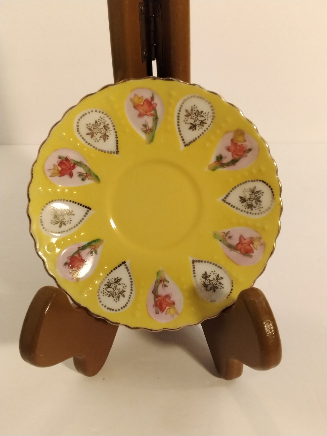 Ohashi China - Made in Occupied Japan -- Small Yellow Floral Saucer - Etsy