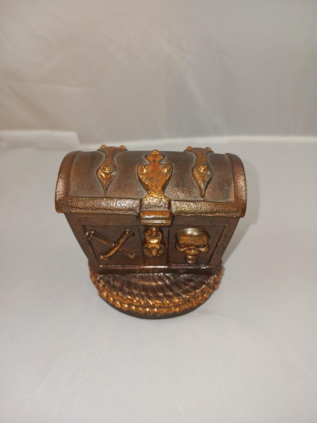 Vintage Cast Metal Pirate Chest Coin Bank - Etsy