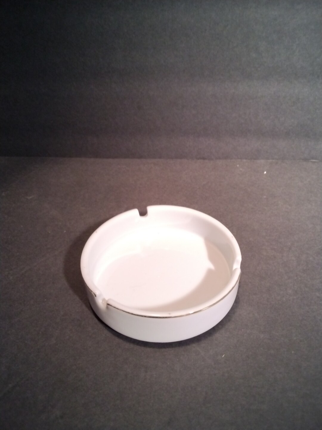 White Porcelain Ashtray With Gold Trim - Etsy