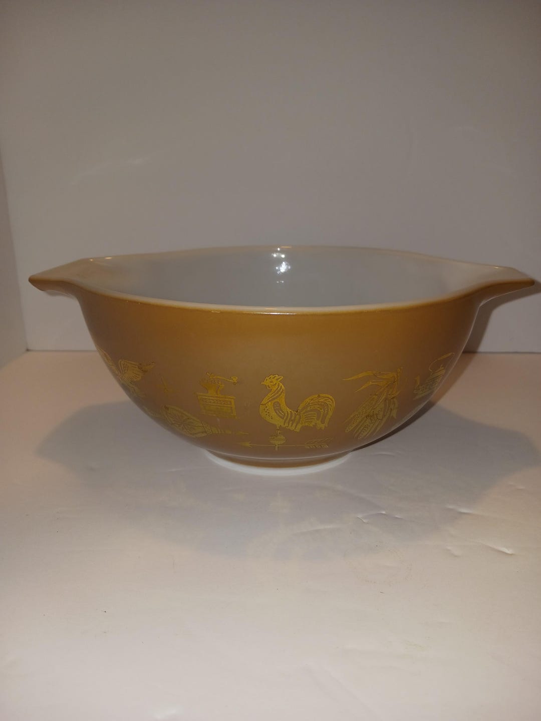 Vintage Pyrex Early American Pattern Cinderella Mixing Bowl #442 1 1/2 ...
