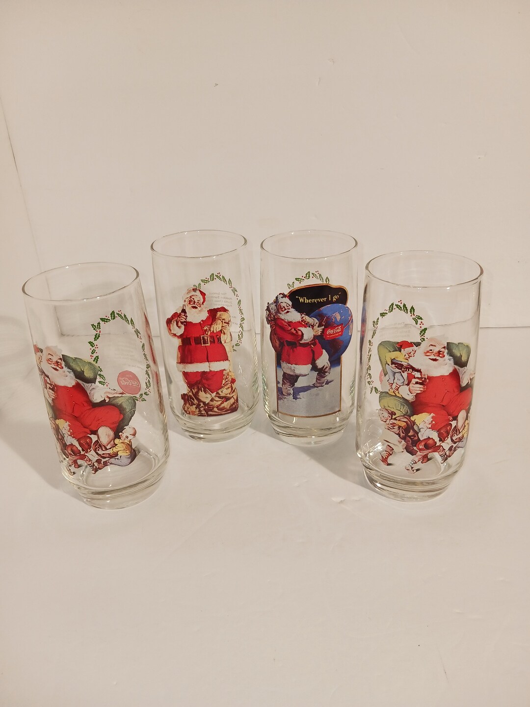 Vintage Coca Cola Santa Christmas Glasses -- 4pcs - Etsy